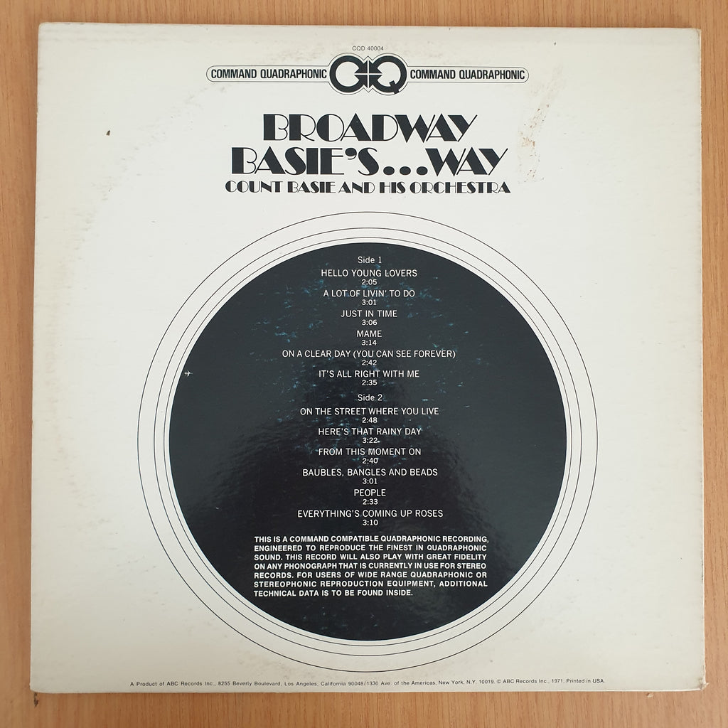 Count Basie And His Orchestra – Broadway Basie's...Way - Vinyl LP Reco – C-Plan Audio