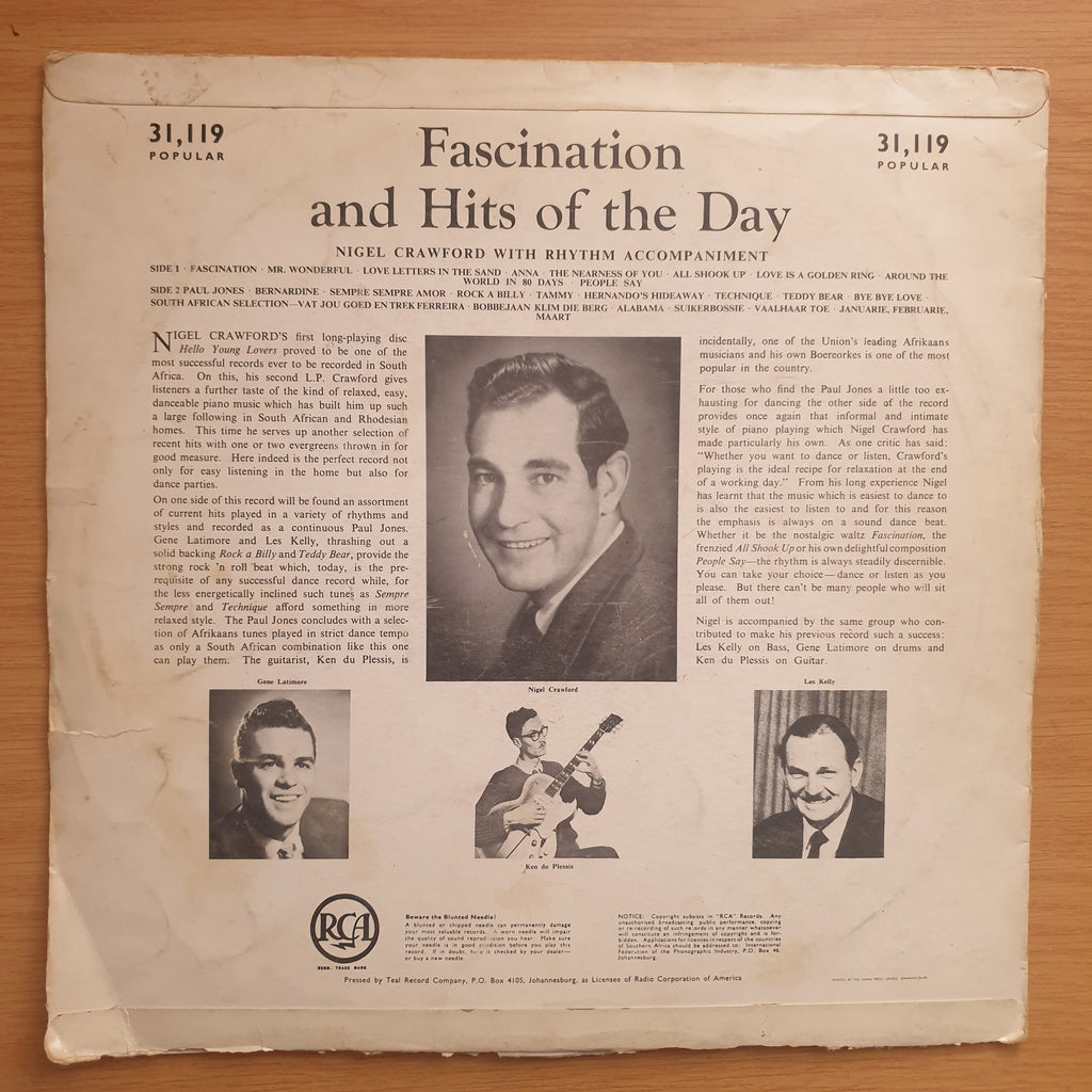 Nigel Crawford and Trio - Fascination and Hits of the Day - Paul Jones ...