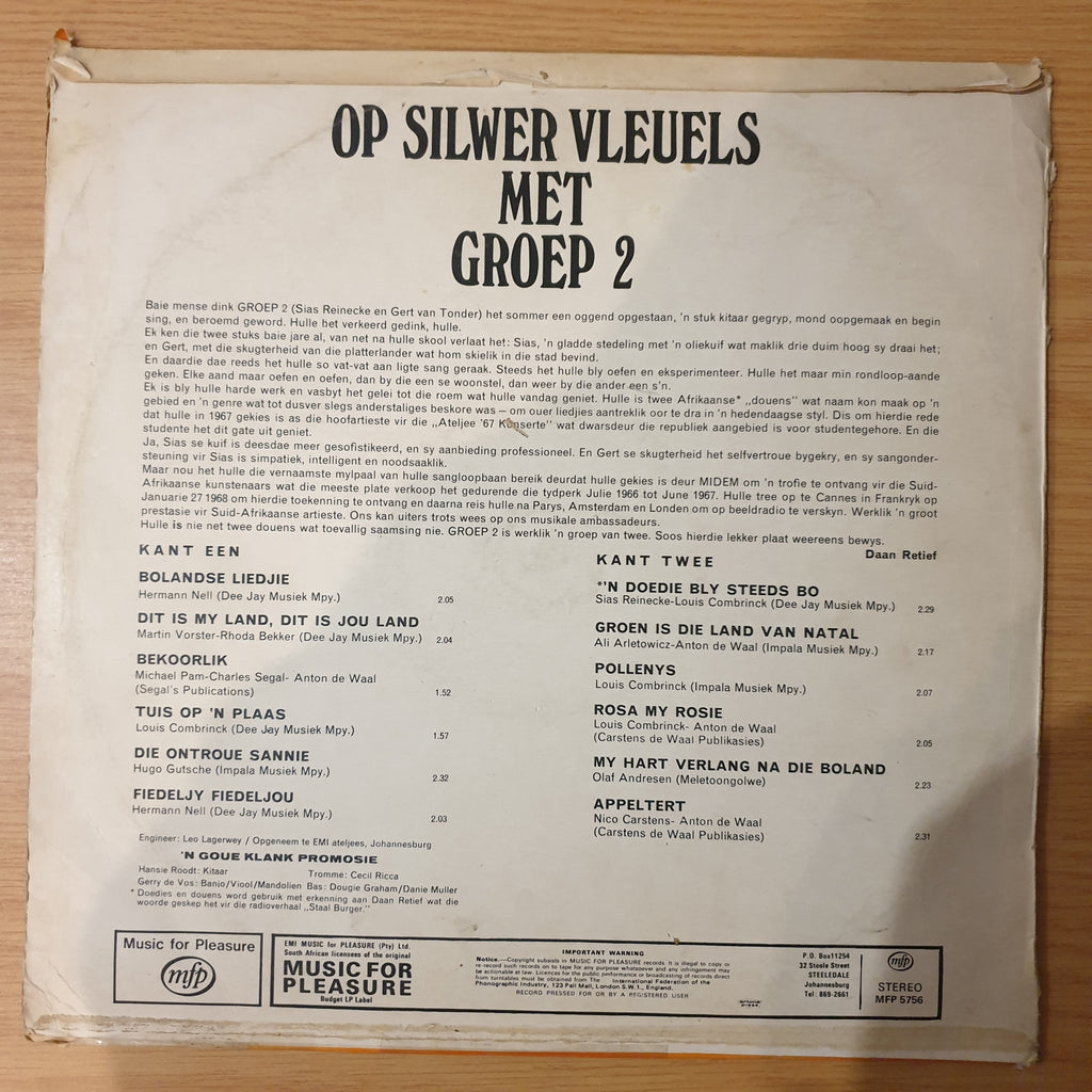 Groep 2 - Op Silwer Vleuels - Vinyl LP Record - Good+ Quality (G+) (gp ...