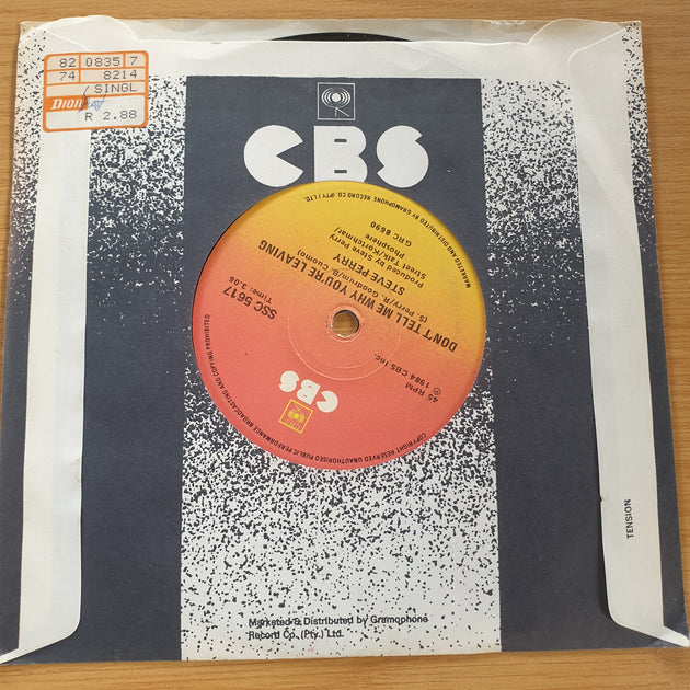 Steve Perry – Oh Sherrie - Don't Tell Me Why You're Leaving - 7” Recor ...