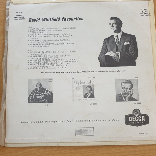 David Whitfield With The Roland Shaw Orchestra ‎– David Whitfield Favo ...