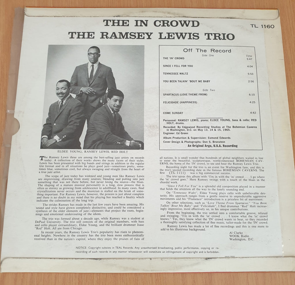 The Ramsey Lewis Trio – The In Crowd - Vinyl LP Record (VG+) – C-Plan Audio