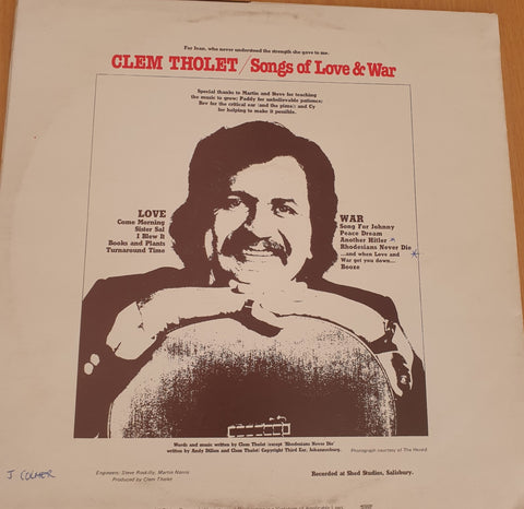 Clem Tholet – Songs Of Love And War - Vinyl LP Record (VG+) – C-Plan Audio