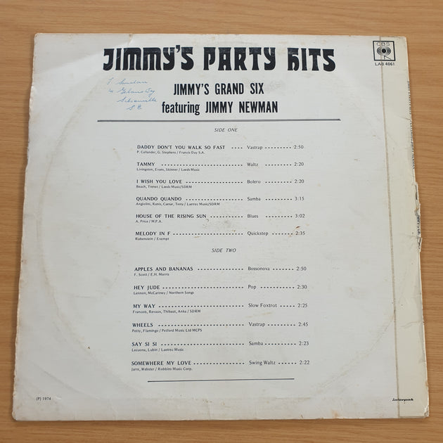 Jimmy's Grand Six ‎featuring Jimmy Newman - Jimmy's Party Hits - Vinyl ...