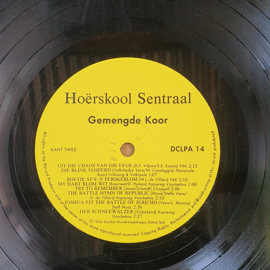 Hoerskool Sentraal Gemengde Koor – Vinyl LP Record (VG+) – C-Plan Audio