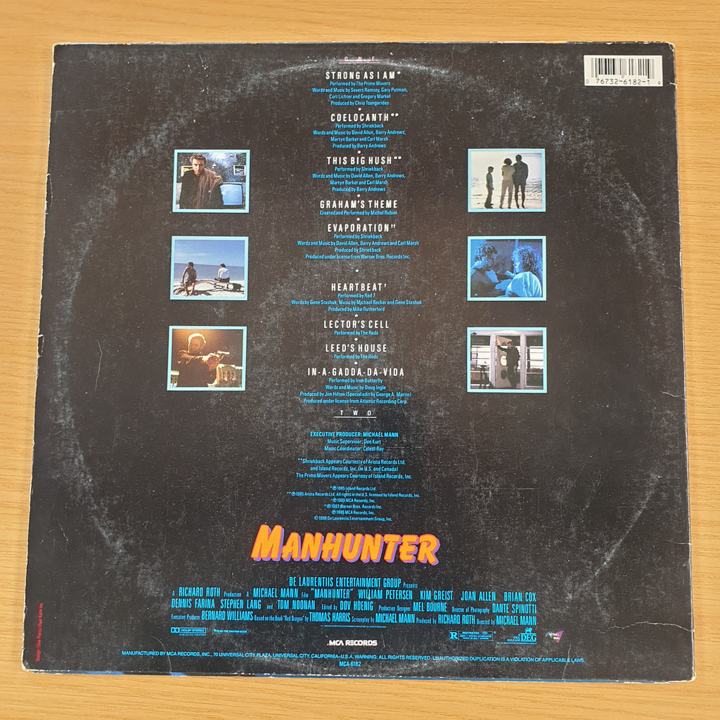 "Manhunter" - Music From The Motion Picture Soundtrack - Vinyl LP Reco ...