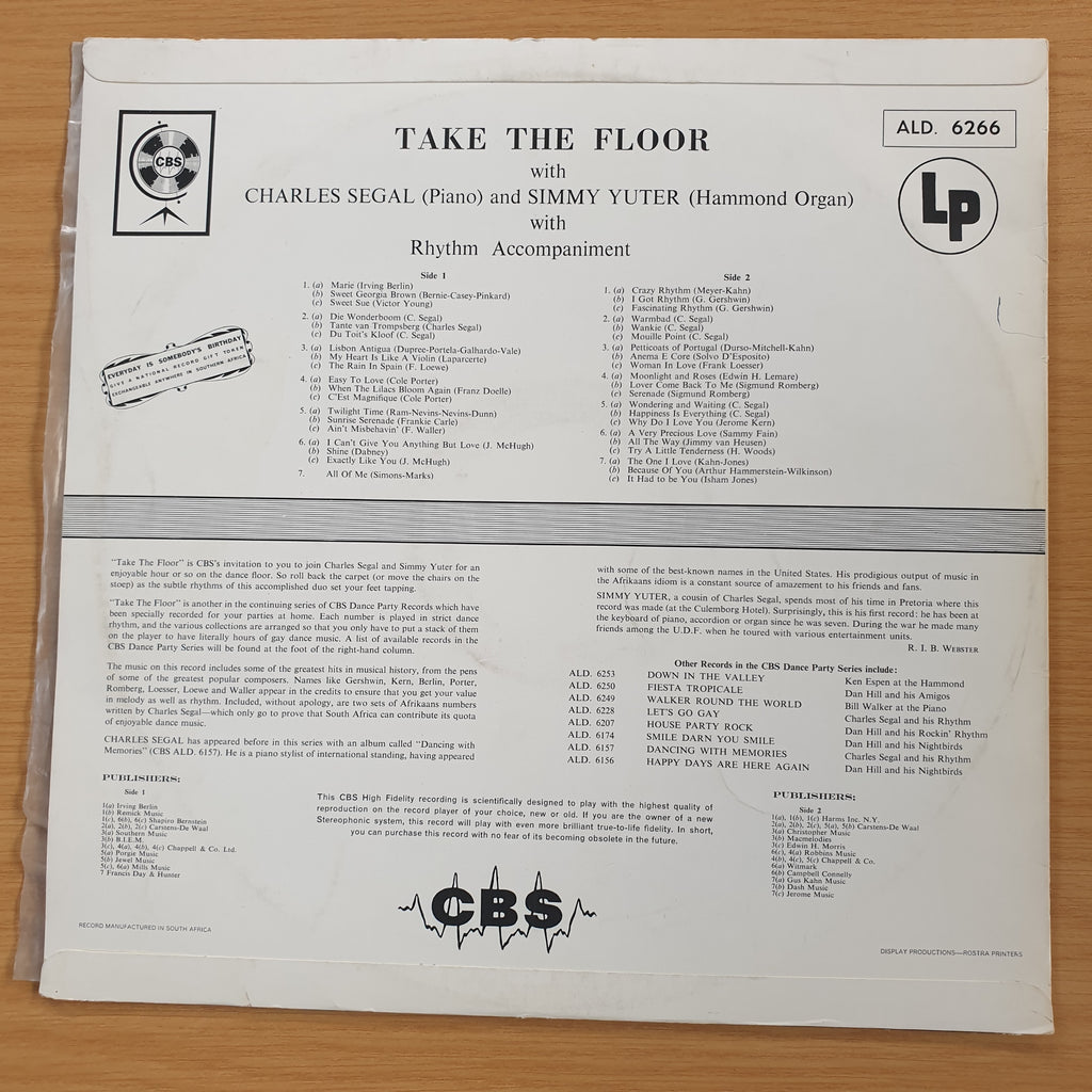 Take the Floor - Charles Segal and Simmy Yuter (Very rare) – Vinyl LP ...