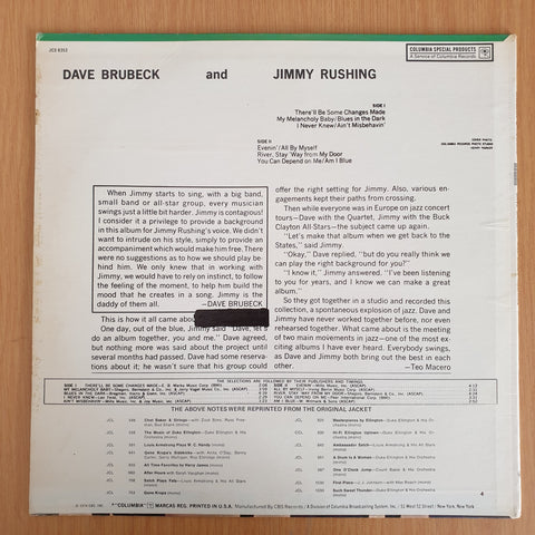 The Dave Brubeck Quartet Featuring Jimmy Rushing – Brubeck & Rushing ...