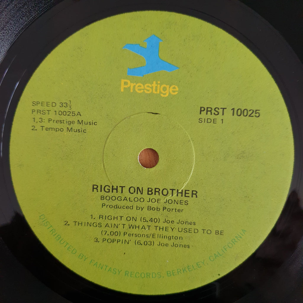Boogaloo Joe Jones – Right On Brother - Vinyl LP Record (VG+) – C-Plan ...