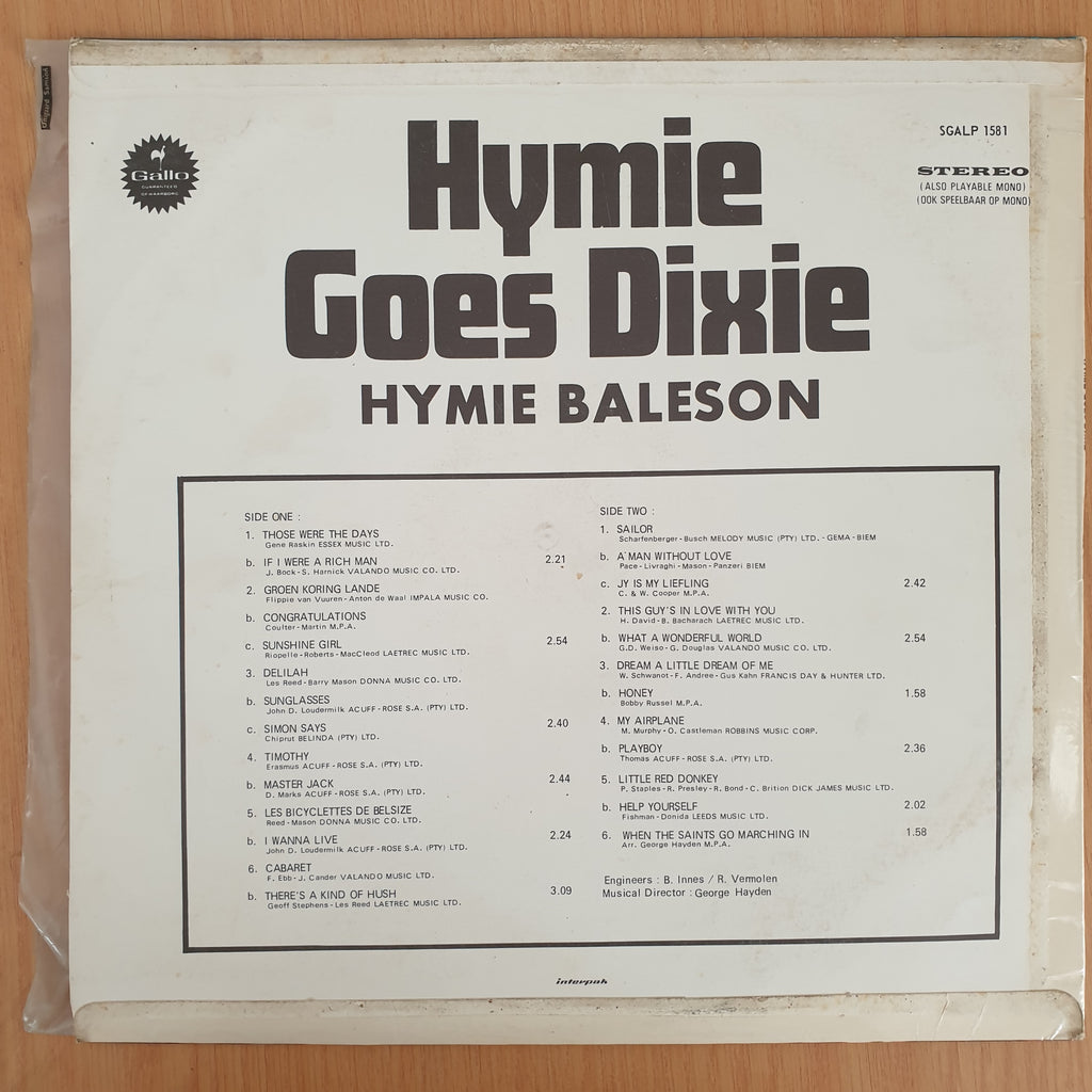 Hymie Baleson - Hymie Goes Dixie - Vinyl LP Record (VG+) – C-Plan Audio