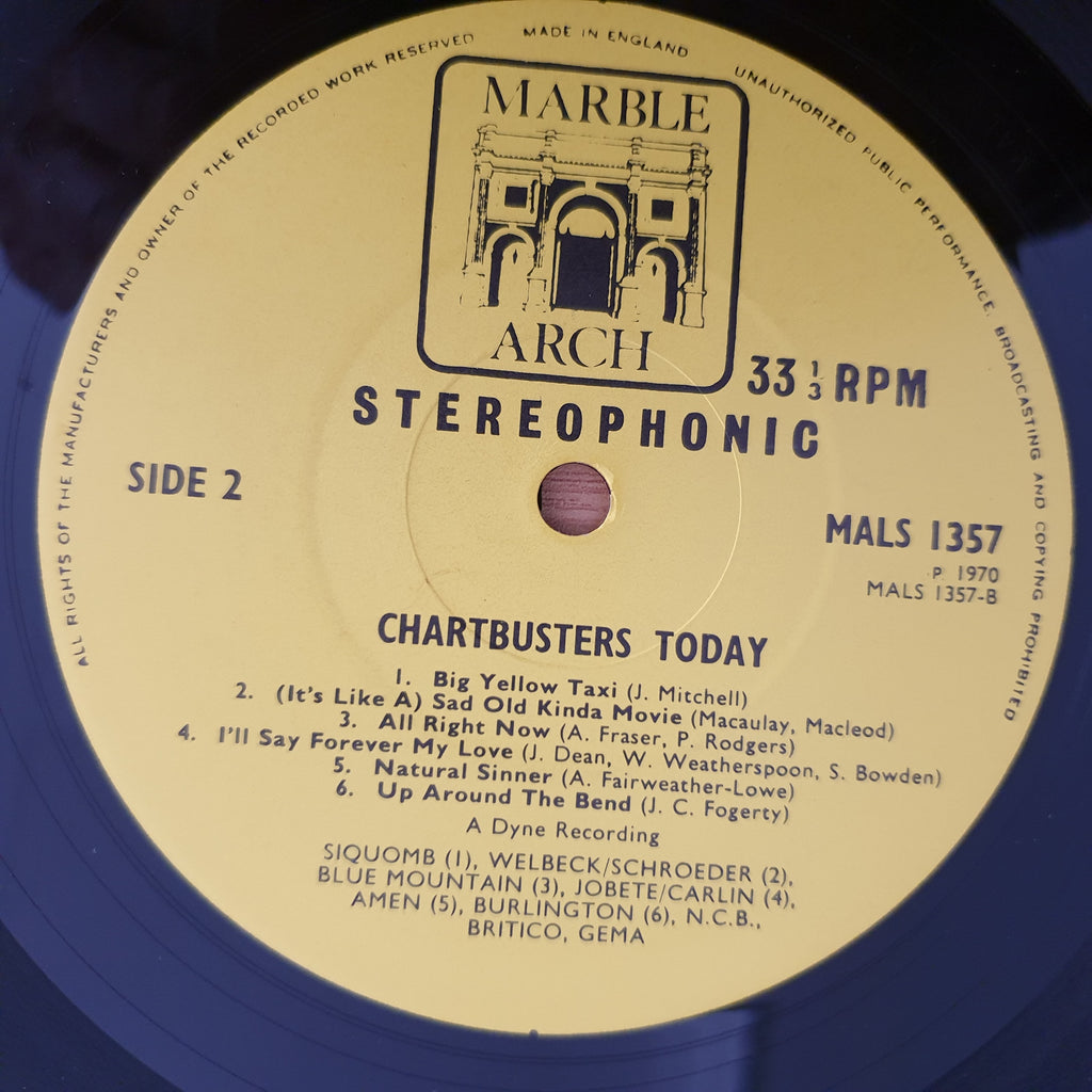 Chartbusters Today – Vinyl LP Record (VG+) – C-Plan Audio