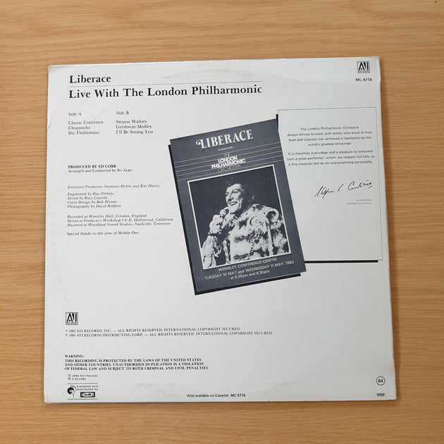 Liberace – Live With The London Philharmonic - Vinyl LP Record (VG+ ...
