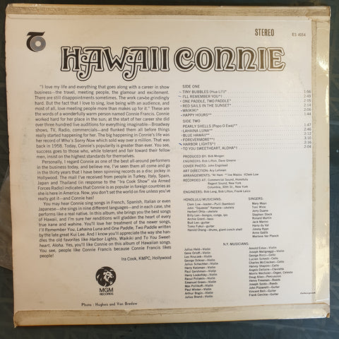 Connie Francis ‎– Hawaii Connie – Vinyl LP Record - Very-Good+ Quality ...