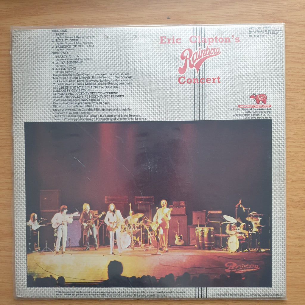 Eric Clapton – Eric Clapton's Rainbow Concert (UK Pressing) - Vinyl LP ...