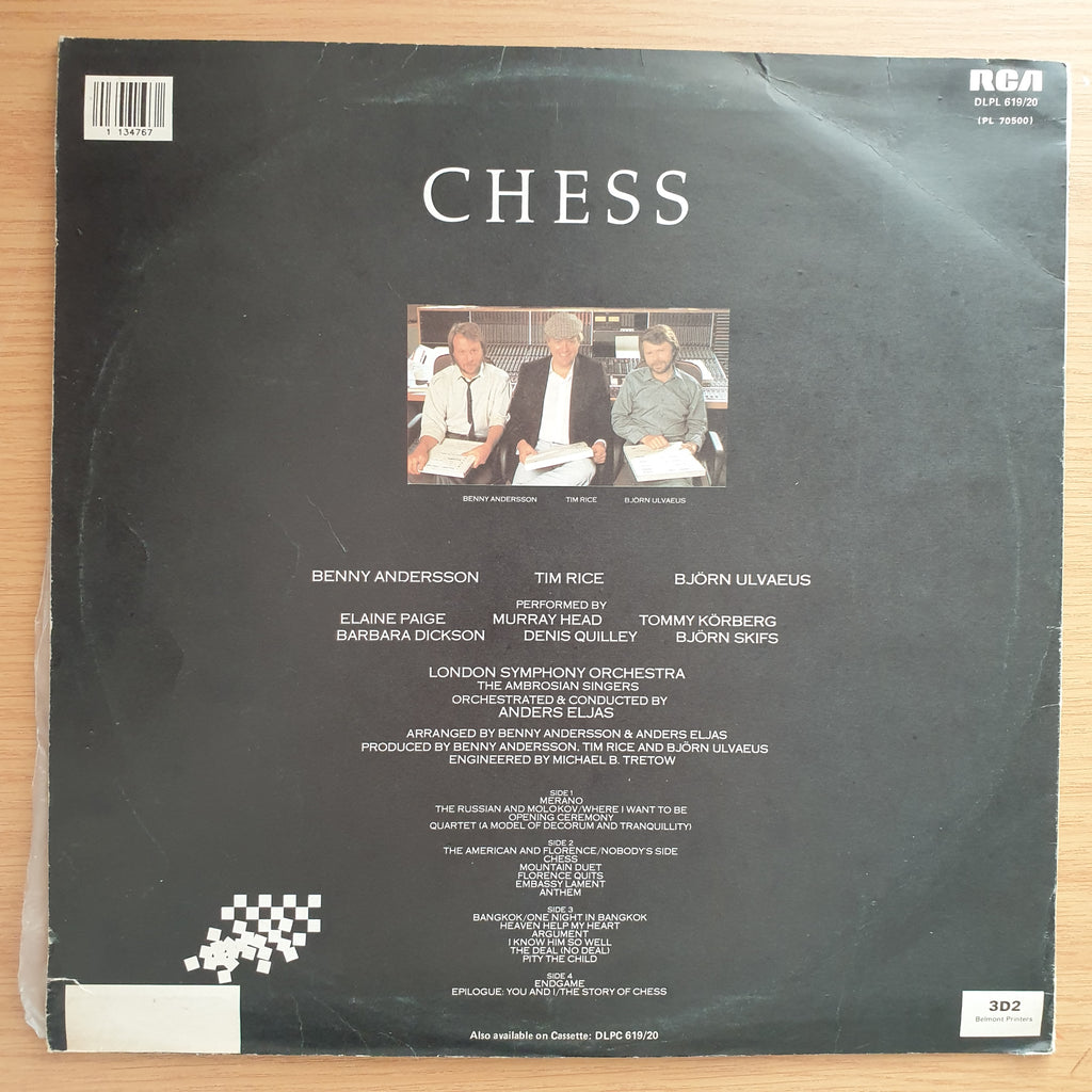 Chess - Benny Andersson, Tim Rice, Björn Ulvaeus – (Rhodesia) - Double ...