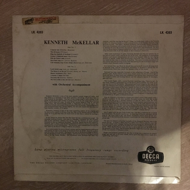 Kenneth McKellar - Vinyl LP Record - Opened - Fair Quality (F) – C-Plan ...