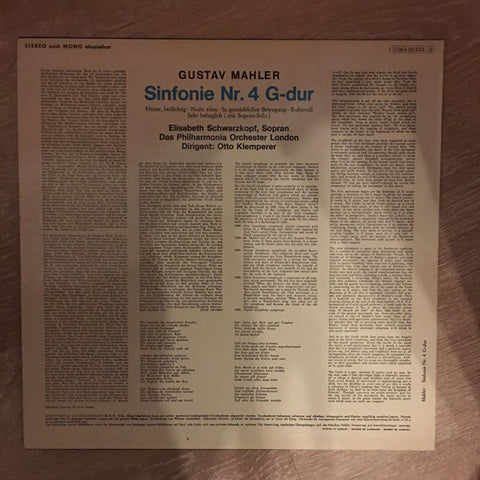 Mahler / Otto Klemperer / Elisabeth Schwarzkopf ‎– Symphony No. 4 - Vi – C-Plan Audio
