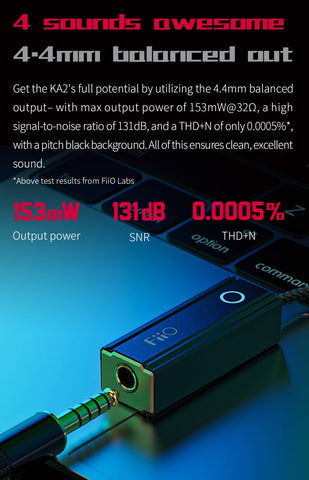 FiiO KA2-TC - Hi-Res Audio Balanced DAC & Headphone Amplifier (with 4 ...