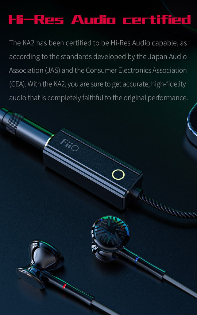 FiiO KA2-LT - Hi-Res Audio Balanced DAC & Headphone Amplifier (with 4 ...