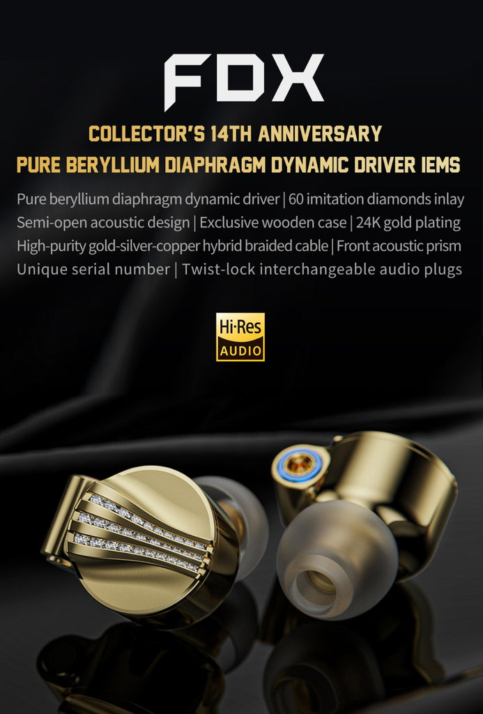 FiiO FDX - Exclusive Numbered Limited Edition Pure Beryllium Dynamic D ...